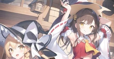 東方 【東方project】博麗霊夢 霧雨魔理沙 小麦のリンrinのイラスト Pixiv
