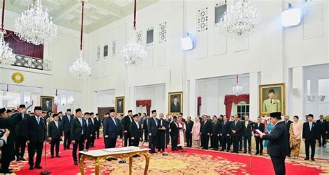Daftar Nama Para Menteri Kabinet Merah Putih Yang Telah Dilantik Presiden Prabowo Chanelmuslim