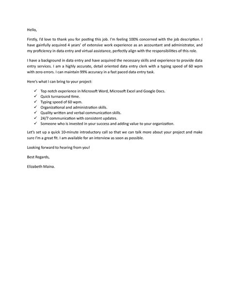 Upwork Proposal Data Entry Hello Firstly Id Love To Thank You For Posting This Job Im