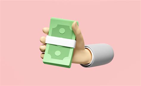 3d 만화 사업가가 분홍색 배경에 분리된 지폐 더미 아이콘을 들고 있다 빠른 신용 승인 또는 대출 승인 개념 3d 렌더링