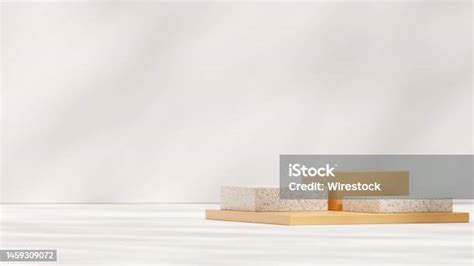 회색 배경에 최소한의 테라조와 콘크리트 질감 연단 단계의 3d 렌더링 0명에 대한 스톡 사진 및 기타 이미지 0명 강단