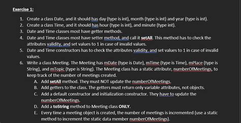 Solved Exercise Create A Class Date And It Should Has Chegg