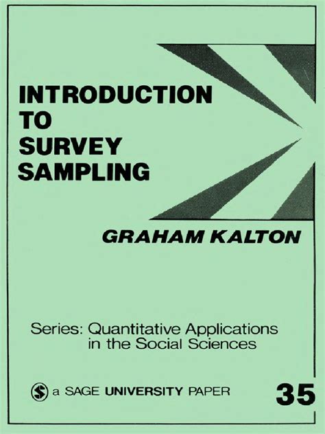 Graham Kalton Introduction To Survey Sampling Quantitative Applications In The Social Sciences