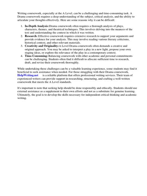 Drama Coursework A Level Pdf Critical Thinking Thought