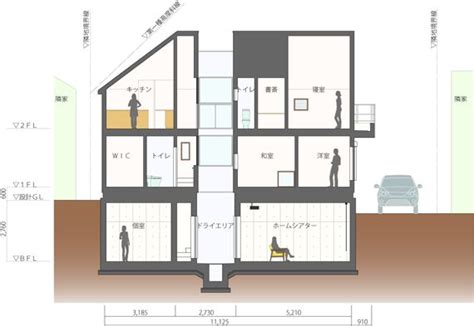 An Architectural Drawing Shows The Inside Of A House With Several