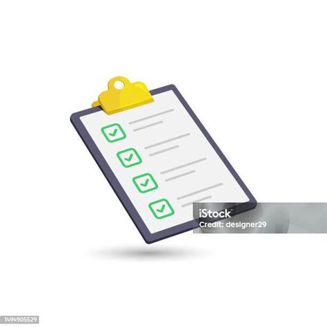 체크리스트 또는 클립보드 아이콘 벡터 디자인은 흰색 배경에 있습니다 클립 보드에 대한 스톡 벡터 아트 및 기타 이미지 클립 보드 설문지 3차원 형태 Istock