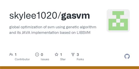 Github Skylee Gasvm Global Optimization Of Svm Using Genetic Algorithm And Its Java