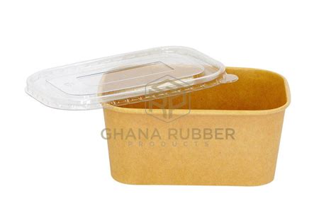 Kraft Rectangular Container 1000ml Shine Disposables By Ghana Rubber