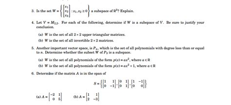 Solved Is The Set W X 1 X 2 X 3 X 1 X 2 Chegg Com