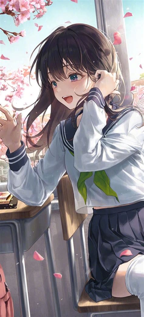 Roha 动漫美少女 高中生 教室 水手服 花瓣网