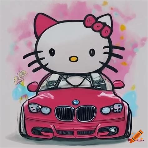 Hello Kitty Driving A Pink Porsche Gt3 On Craiyon