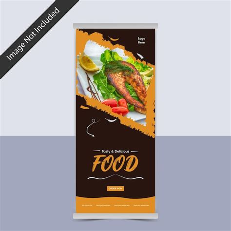 Premium Vector Tasty Delicious Food Roll Up Banner Template Billboard