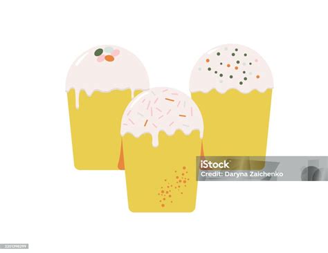 부활절 케이크 전통 Kulich 아이싱으로 장식 된 정통 휴일을위한 달콤한 빵집 축제 글레이즈드 음식 설탕을 입힌 수제 디저트