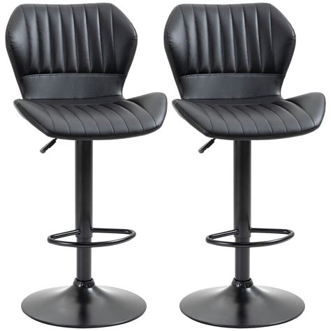 Homcom Barhocker Barstuhl 2 Er Set Höhenverstellbar 485 X 555 X 90