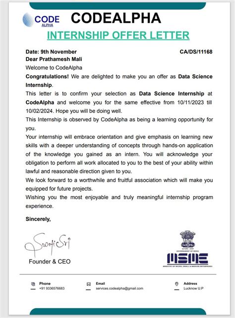 Prathamesh Mali On Linkedin Datascience Codealpha Machinelearning