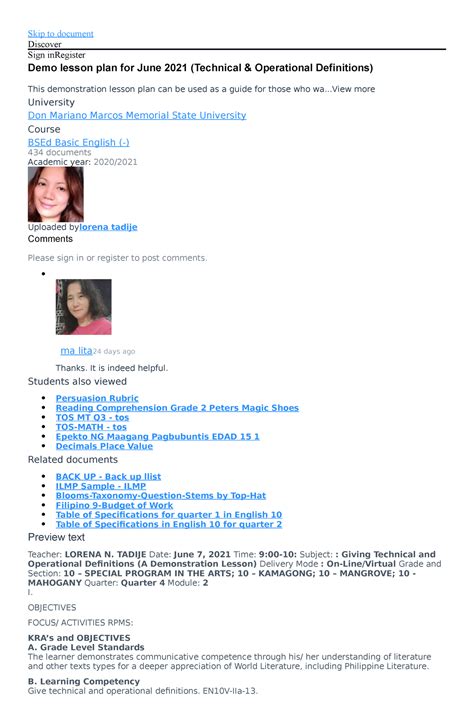 Types Of Definition Lesson Plan Skip To Document Discover Sign