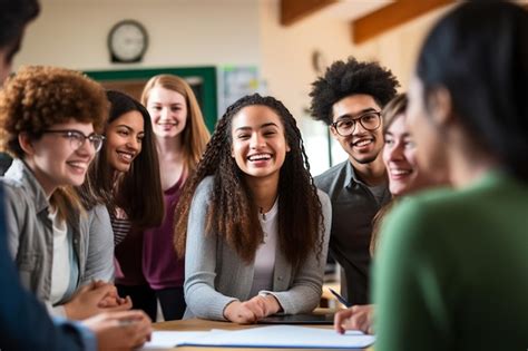 Premium Ai Image Diverse Students Engaged In Dynamic Classroom Discussion