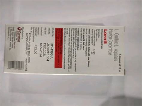 L Ornithine L Aspartate Lornit Infusion Injection 10ml Treatment