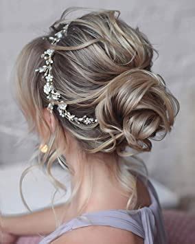 Unicra Blume Braut Hochzeit Haarschmuck Haarrebe Kristall Reben