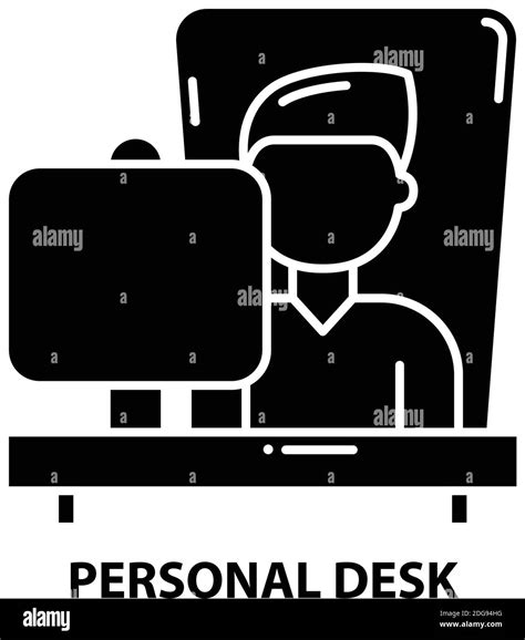 Personal Desk Icon Black Vector Sign With Editable Strokes Concept