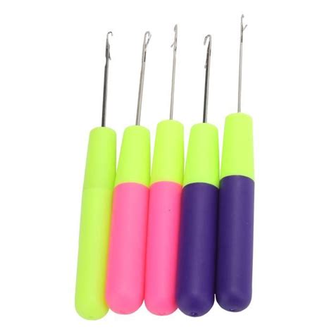 Zerone crochet de langue Crochet avec langue poignée en plastique chandail aiguille laine langue