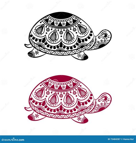 Abstract Turtle Carved Turtle Stock Vector Illustration Of Abstract