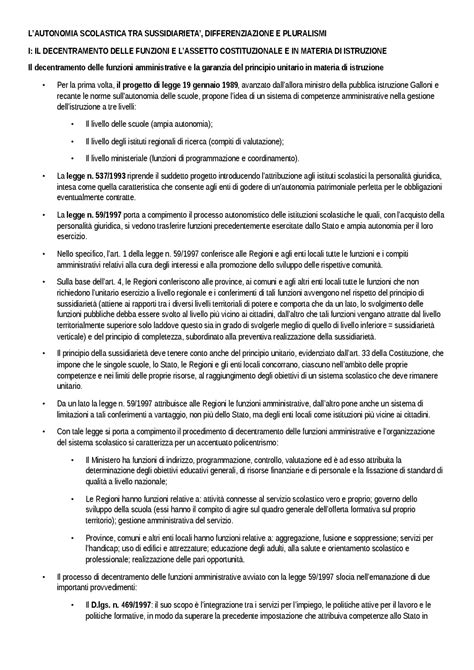 Riassunto Lautonomia Scolastica E Punti Chiave Della Legge