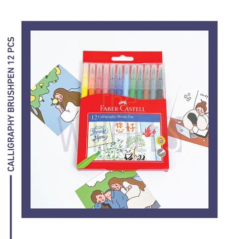 Jual SET FABER CASTELL ORIGINAL COLOR CALLIGRAPHY BRUSH PEN PENA KUAS LUKIS KALIGRAFI ALAT