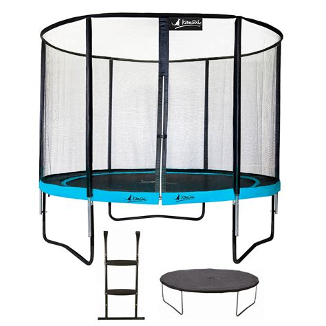 Kangui Trampoline de jardin rond cm filet de sécurité échelle bâche de protection