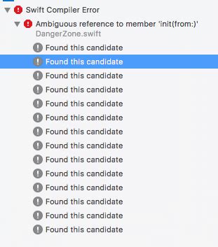 Swift Ambiguous Reference To Member Init From For Enum Stack