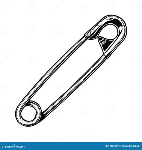 Illustration Of Safety Pin Stock Vector Illustration Of Needle 99163069