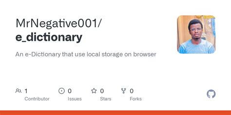 github mrnegative001 e dictionary an e dictionary that use local