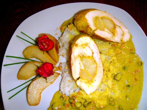 Roladki z kurczaka z gruszką na sosie curry przepis Archiwum PrzyslijPrzepis pl