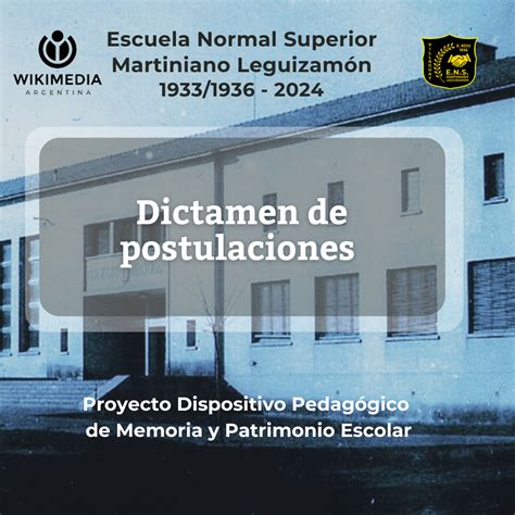 Dictamen De Postulaciones Escuela Normal Superior Martiniano LeguizamÓn