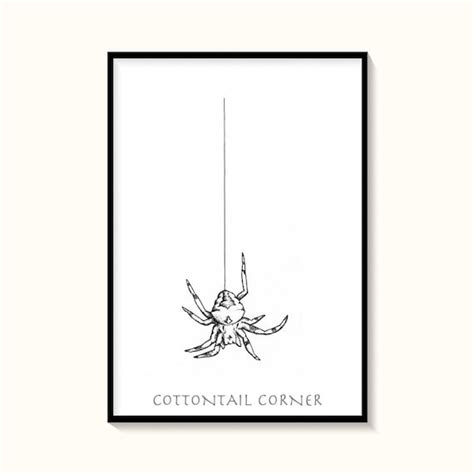 Dangling Spider Drawing Pen And Ink Hand Drawing Instant Etsy