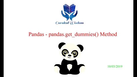 Pandas Pandas Get Dummies Method Youtube