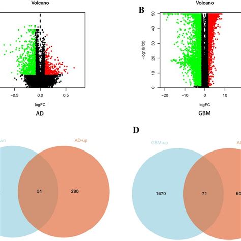 Volcano Diagram And Venn Diagram A The Volcano Map Of AD Datasets B