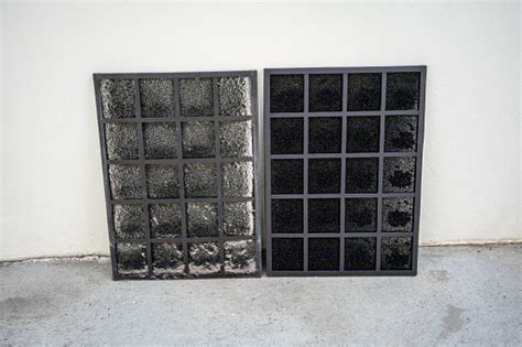 기존 및 새로운 교체 가능한 탄소 공기 청정기 필터 비교 여과 개념 0명에 대한 스톡 사진 및 기타 이미지 0명 공기조화 공기청정기 Istock