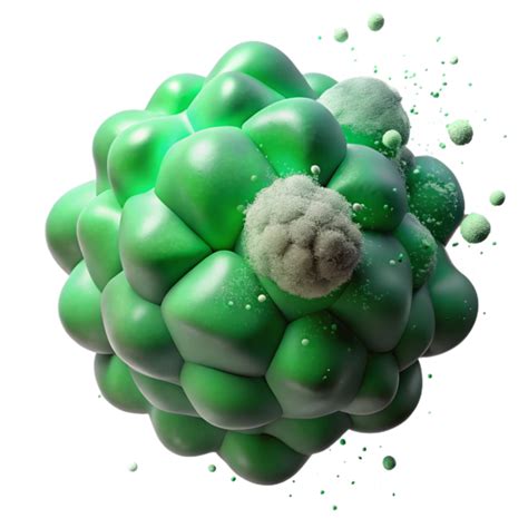 Magnificent Abstract Dynamic Particle Dispersion Green Glow Cutout