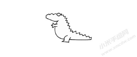 鳄鱼简笔画绘制步骤图示 鳄鱼简笔画图片 小米手绘网