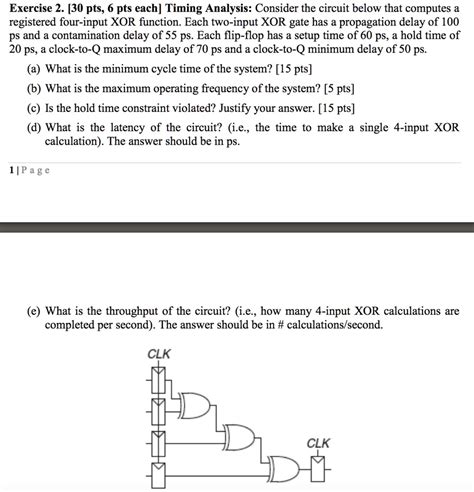 Solved Exercise 2 30 Pts 6 Pts Each Timing Analysis Consider The