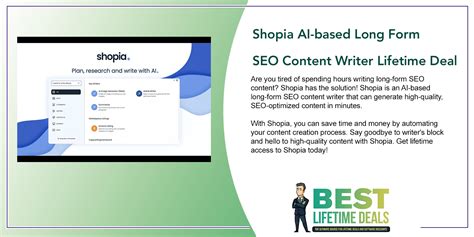 Shopia Ai Based Long Form Seo Content Writer Lifetime Deal