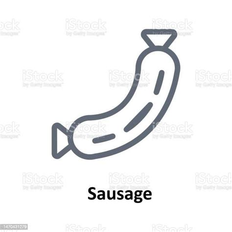소시지 벡터 개요 아이콘입니다 간단한 스톡 일러스트 스톡 고기에 대한 스톡 벡터 아트 및 기타 이미지 고기 구이 굽기