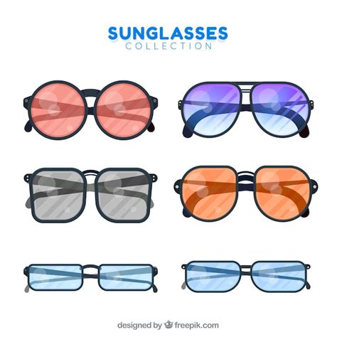 Premium Vector Modern Sunglasses Collection In Flat Style