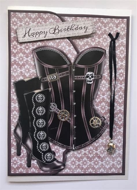 Steampunk Corset Birthday Card Etsy