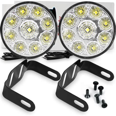 LAMPY DO JAZDY DZIENNEJ OKRĄGŁE 9 SMD LED DZIENNE ERLI pl