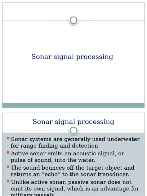 Sonar Signal Processing Pdf Sonar Applied Mathematics