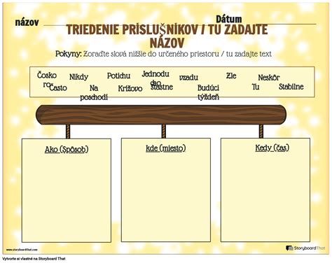 Pracovný list Druhy prísloviek Storyboard by sk examples