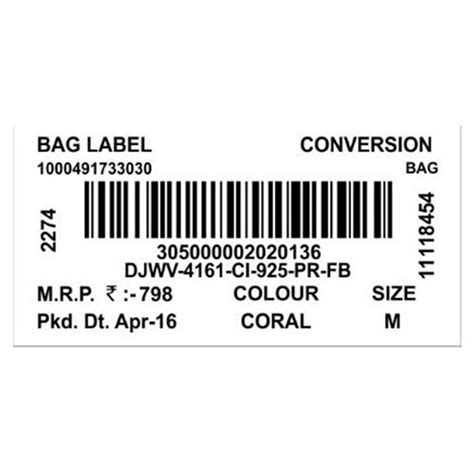 Paper Printed Mrp Barcode Label Size 25x15 Inch At ₹ 040piece In