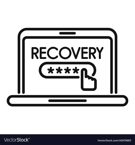 Laptop Password Recovery Icon Outline Page Vector Image
